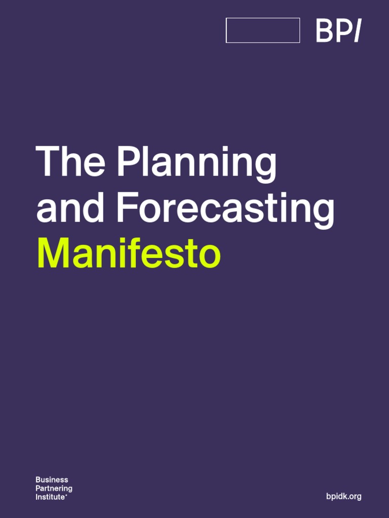 Planning & Forecasting Manifesto | PDF | Forecasting | Goal