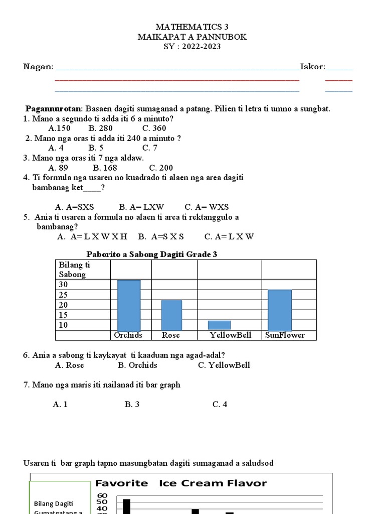 Q4 PT Mathematics 3 | PDF
