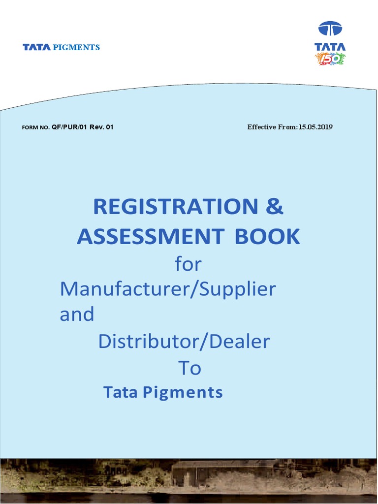 TATA PIGMENT Vendor Registration & Assessment Form For Manufacturer ...