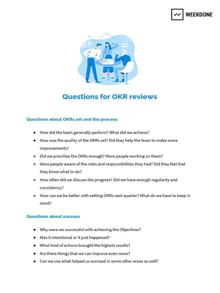OKR Review Questions for Team Success | PDF | Career & Growth