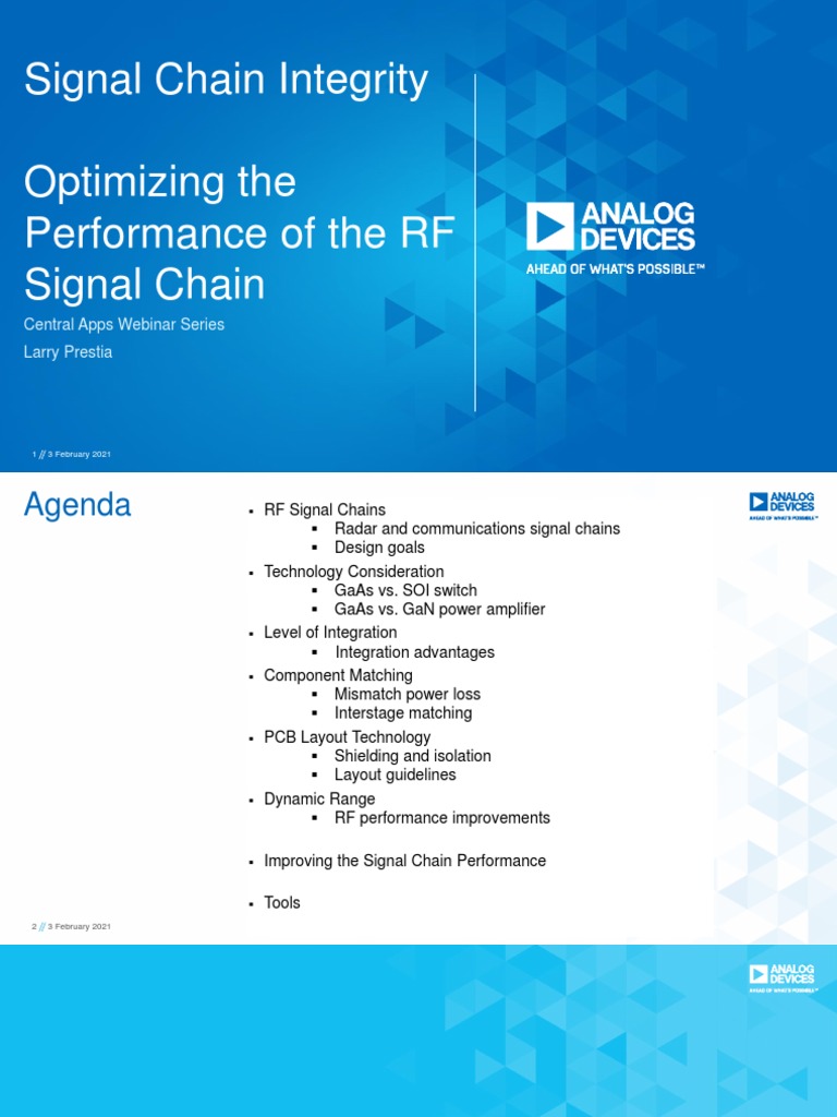 2023-AD-Optimizing the Performance of the RF Signal Chain | PDF | Printed Circuit Board | Amplifier