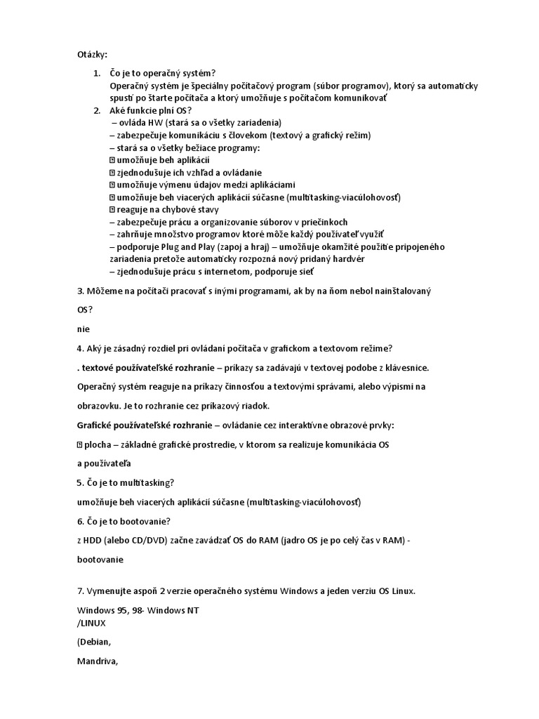 Softvér A Hardvér - Práca V Operačnom Systéme | PDF