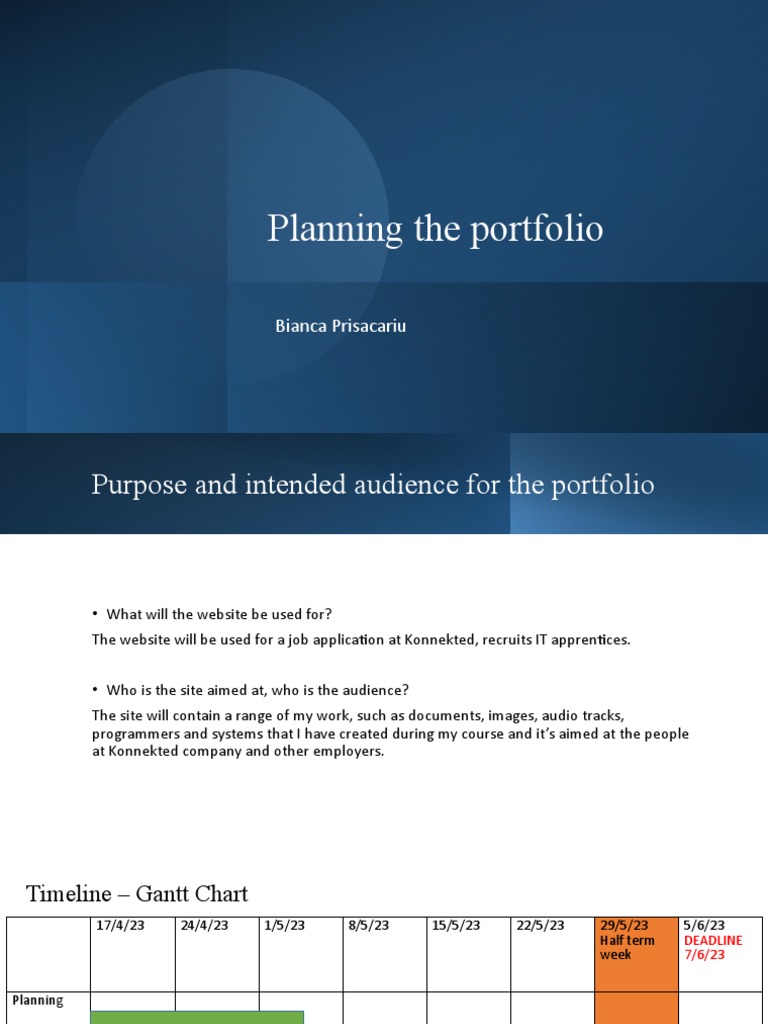 Planning The Portfolio | PDF | Hyperlink | Multimedia