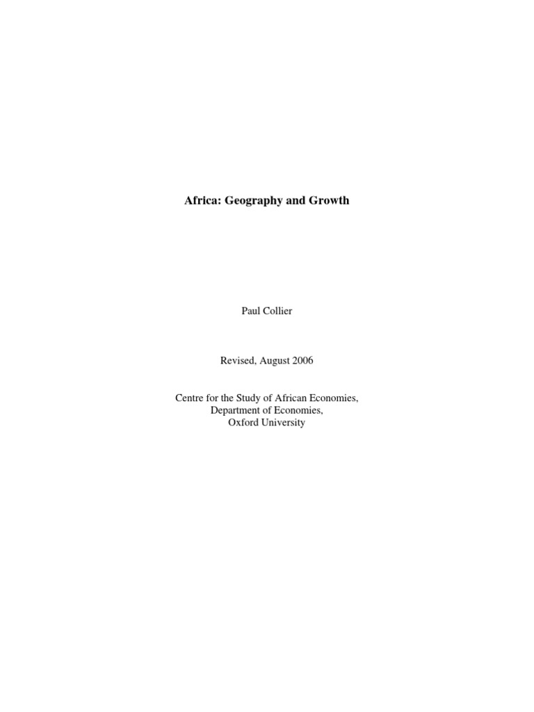 Africa's Geography and Economic Growth | PDF | Economic Growth | Africa
