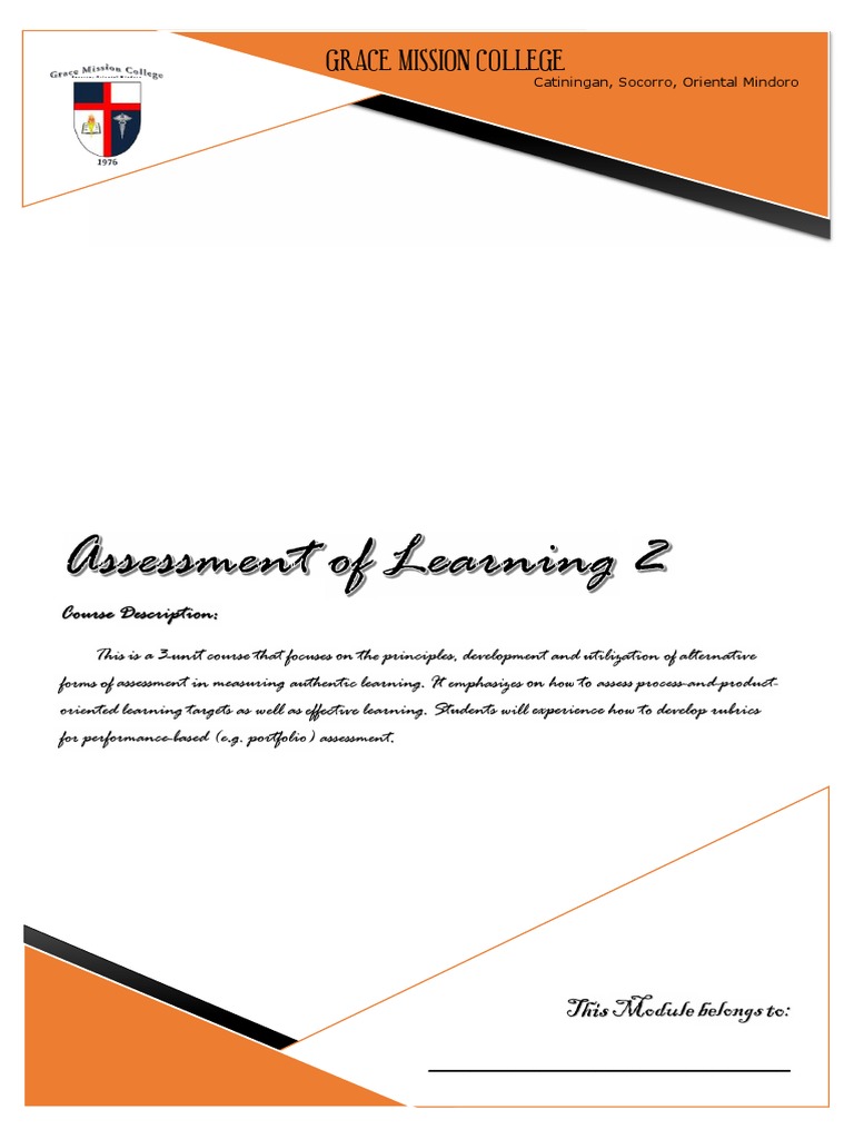 Assessment of Learning 2 Module 3 5 | Download Free PDF | Educational Assessment | Learning