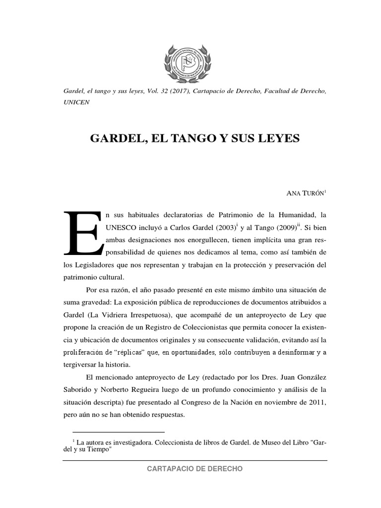 Gardel, El Tango y Sus Leyes | PDF | Musica Tango | Buenos Aires