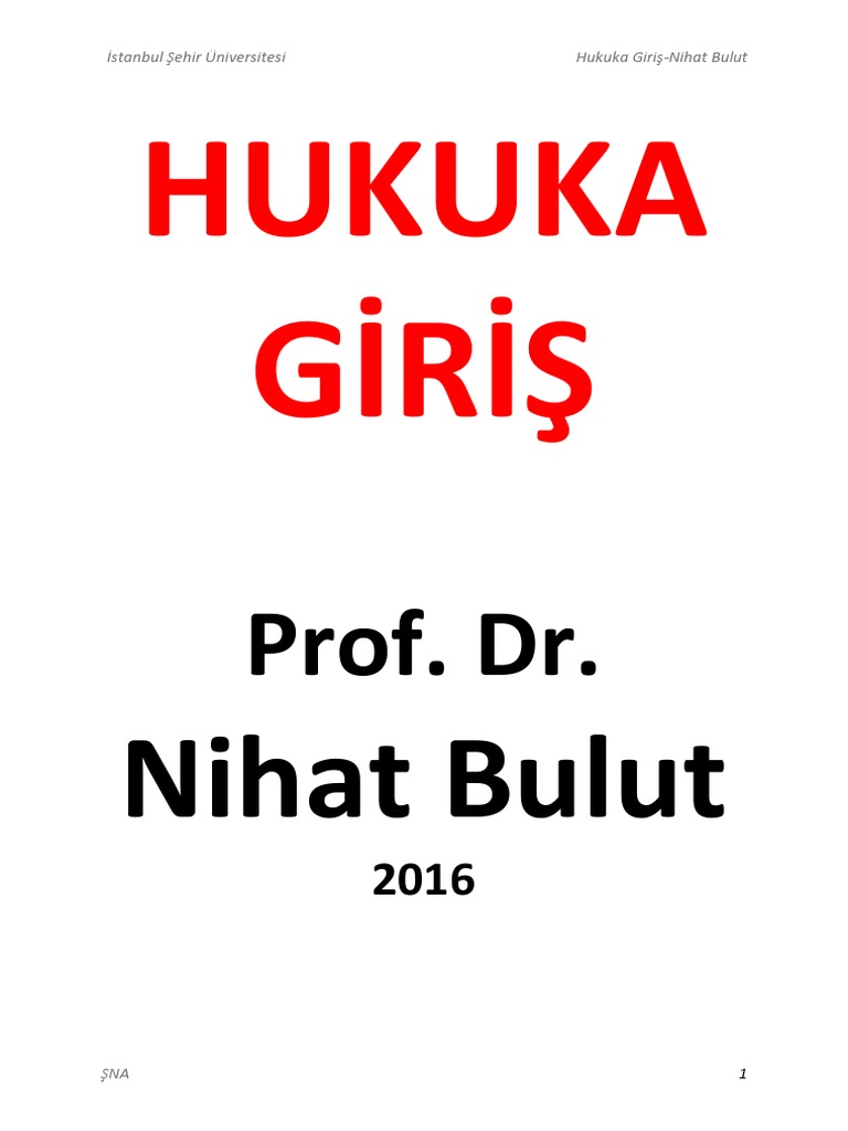 Hukuka Giriş - Nihat Bulut | PDF