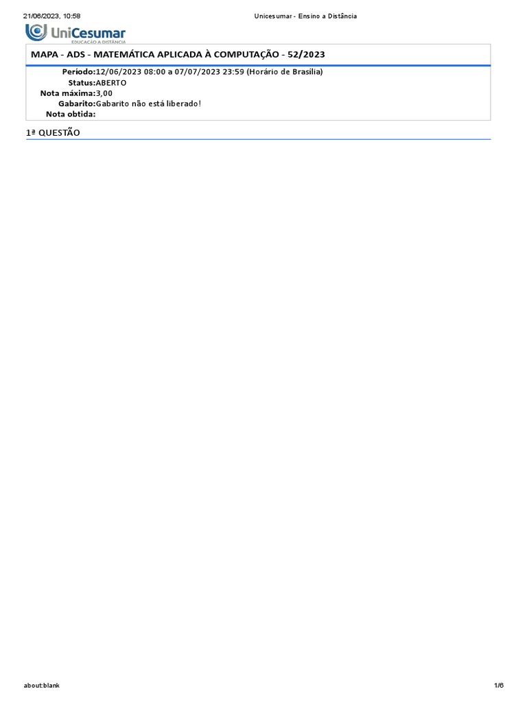 Unicesumar - Ensino A Distância 1 | PDF | Nintendo