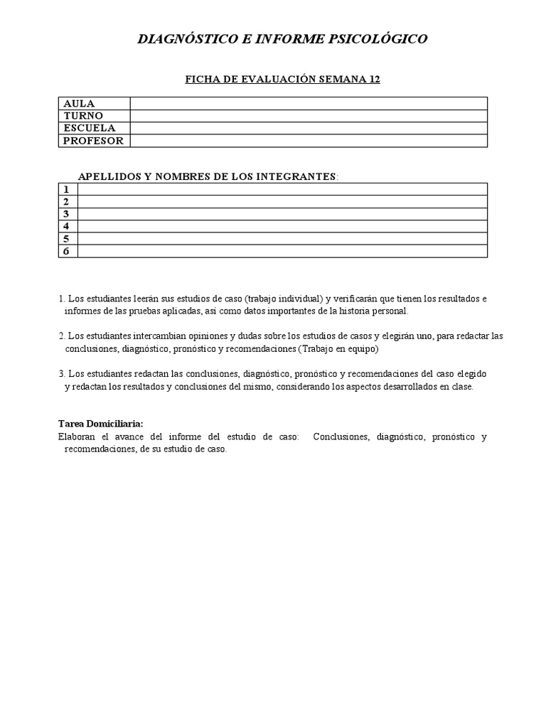 Ficha de Evaluación N°12 doc | PDF