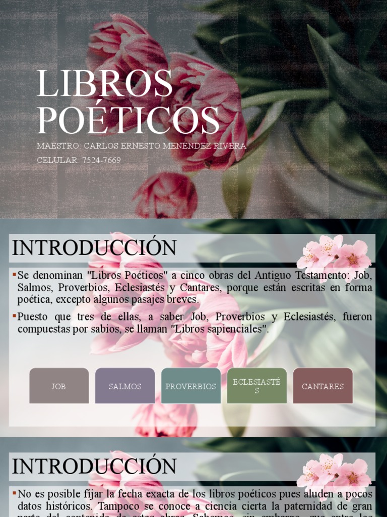 1 Libros poeticos Introducción | PDF | Poesía | Salmos