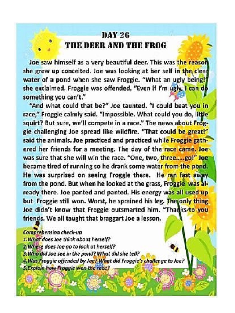 The Deer and The Frog Gr.5 | PDF