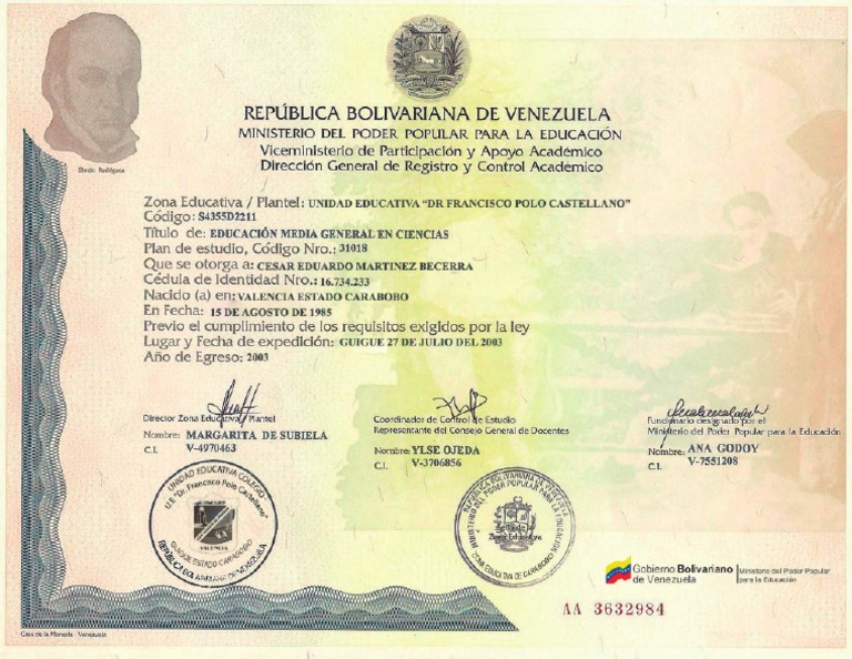 Titulo de Bachiller | PDF