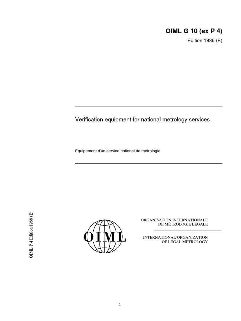 Oiml G 10 | PDF | Calibration | Weighing Scale