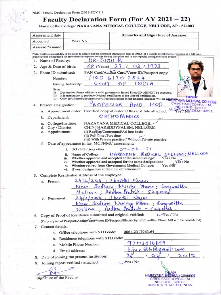 Dr. R.BIJU PROFESSOR & HOD001 | PDF | Health Care | Health Sciences