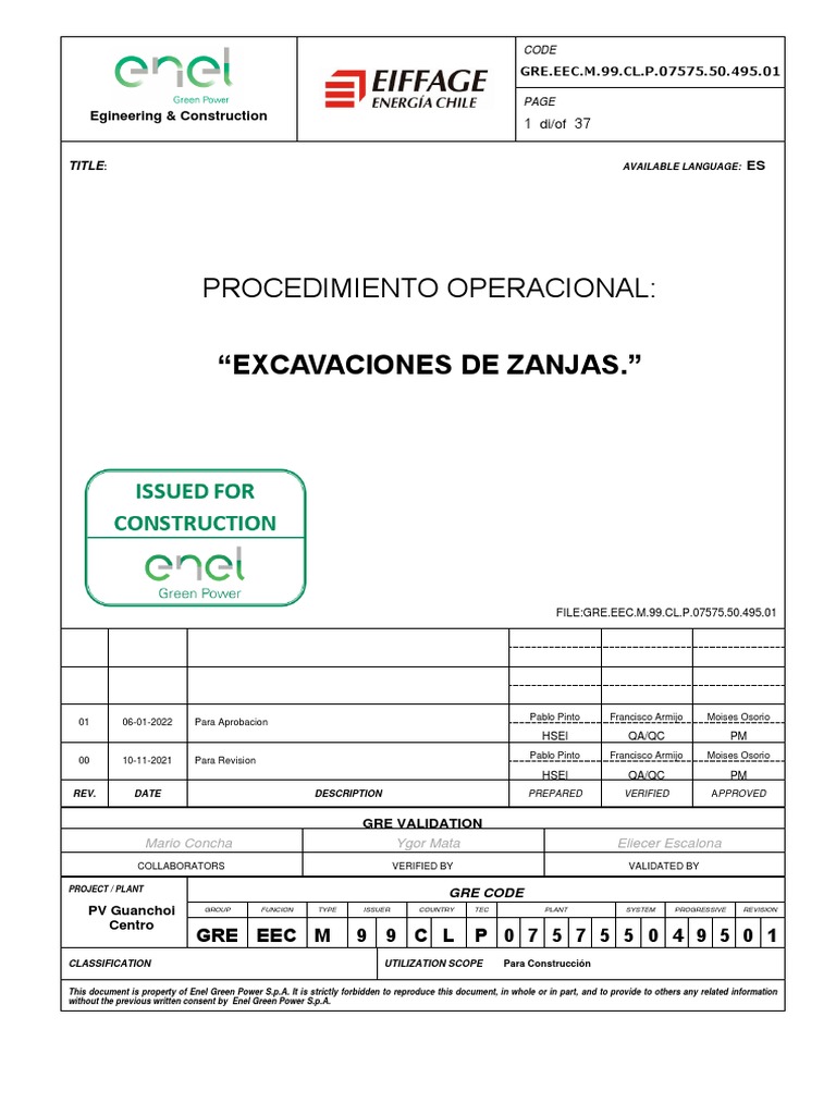 Excavaciones de Zanjas | PDF | Riesgo