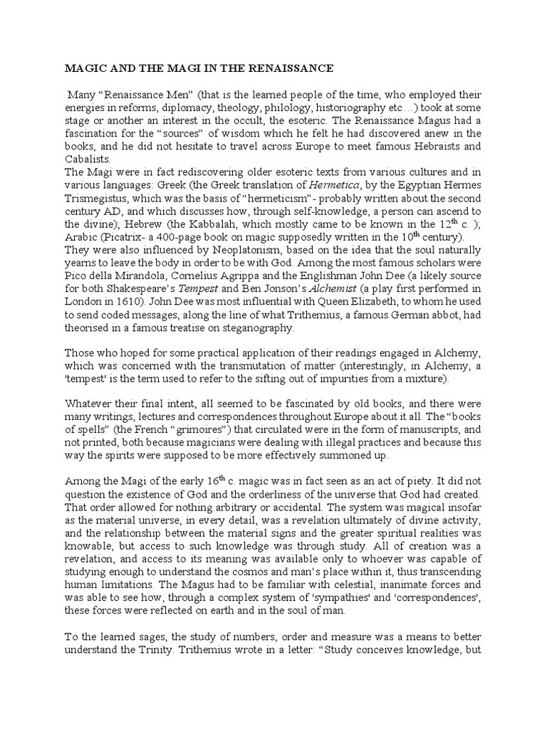 MAGIC in SHAKESPEARE | PDF | The Tempest | Alchemy