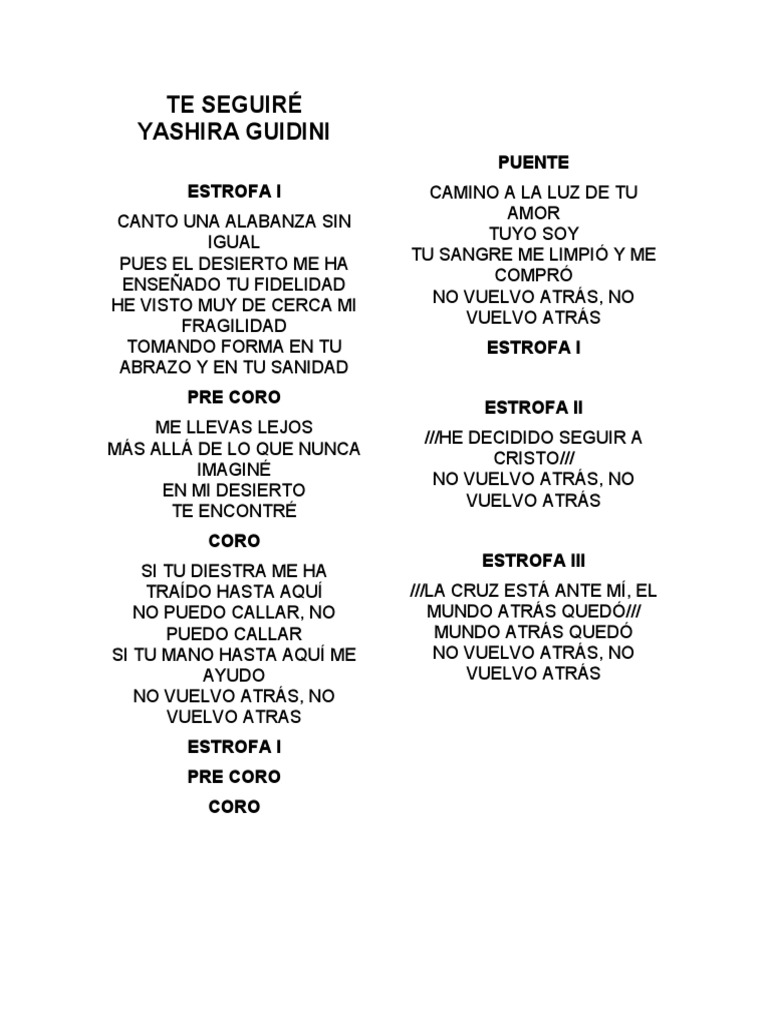 CANCION TE SEGUIRÉ | PDF