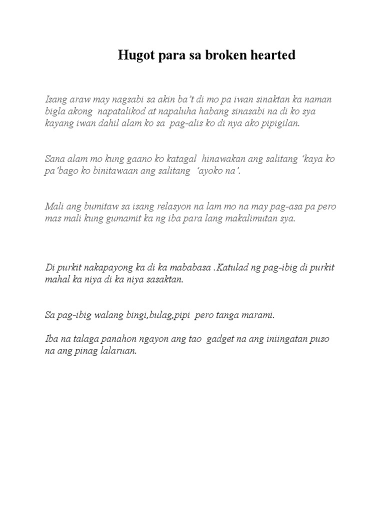 Hugot para Sa Broken Hearted | PDF