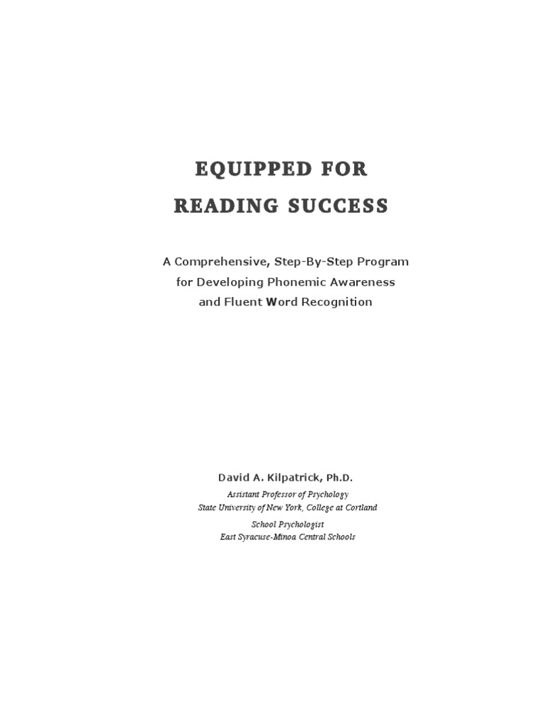 Equipped For Reading Success | PDF | Phonics | Memory