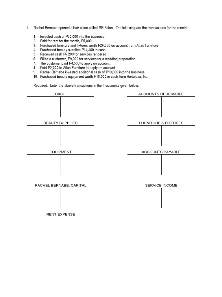 T Accounts | PDF | Debits And Credits | Money