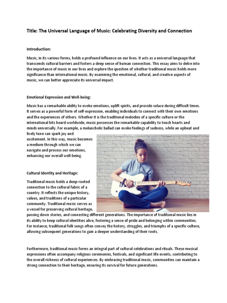 The Universal Language of Music | PDF | Folk Music | Emotions