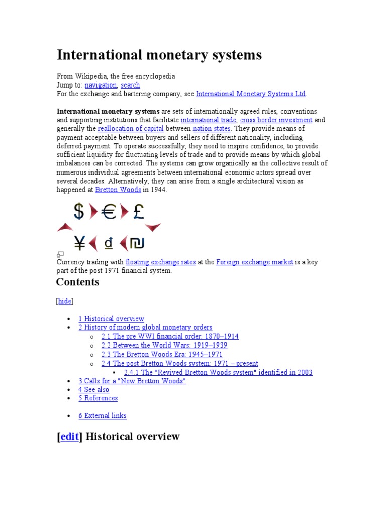 International Monetary Systems Overview | PDF | Bretton Woods System ...