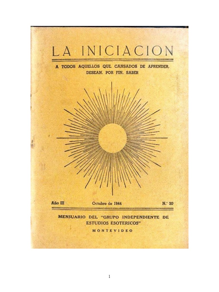 Iniciacion v3 n30 Oct 1944 | PDF | Conocimiento | Razón