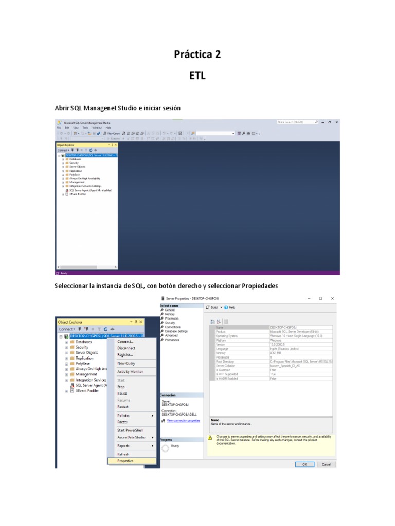 Práctica 2 | PDF | Active X Data Objects | Servidor SQL de Microsoft