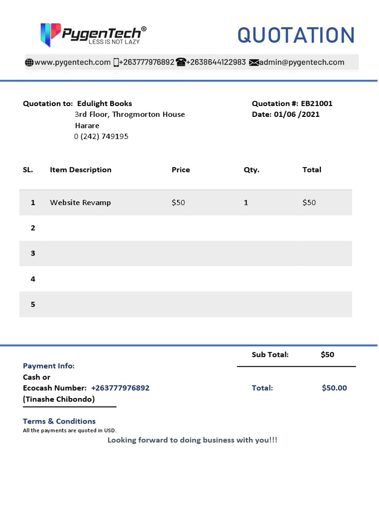 Edulight Quotation | PDF