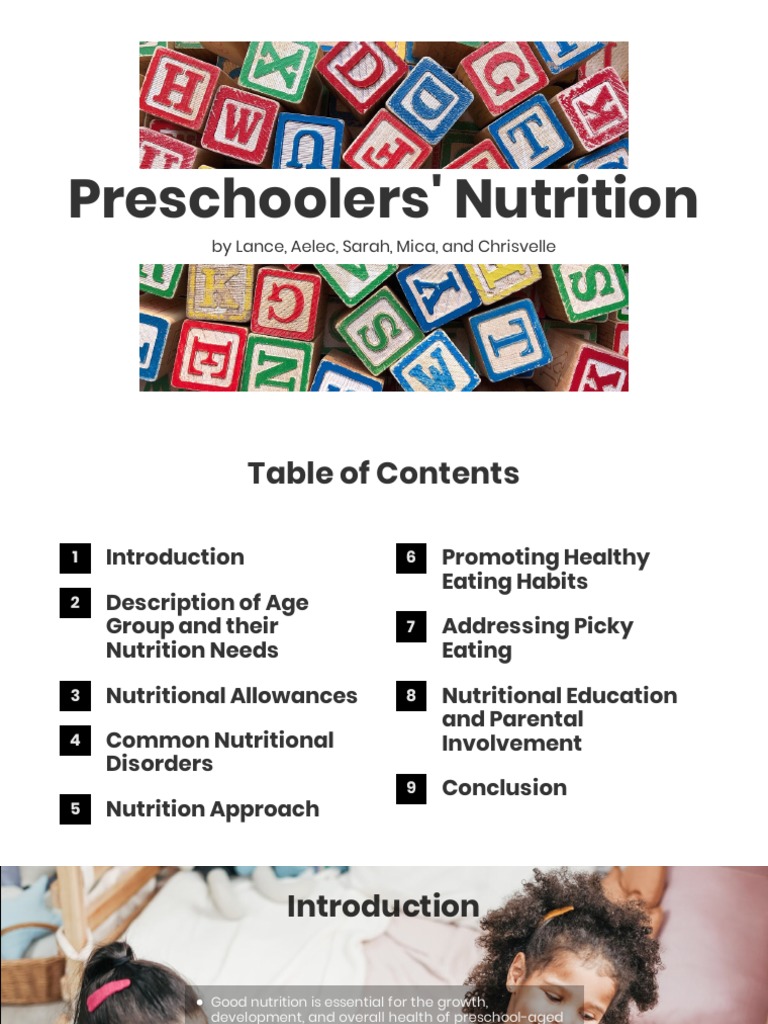 Preschoolers' Nutrition | PDF | Nutrition | Diet & Nutrition