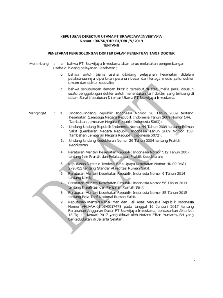 SK Penggolongan Dokter Revisi | PDF