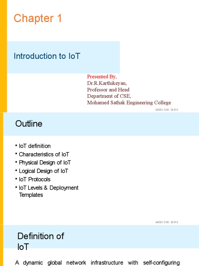 Introduction To Iot: Presented By | PDF | Internet Of Things | Computer ...