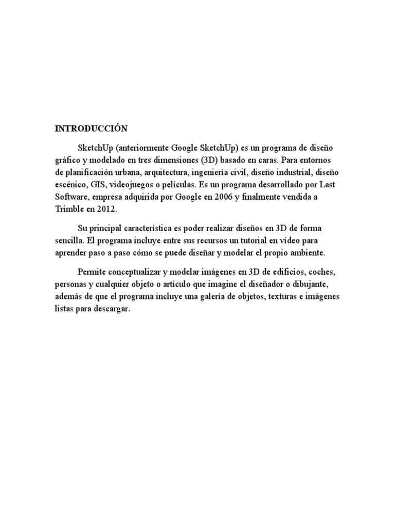 Trabajo (Programa de Diseño para Ingenieros Industriales Sketchup 9 Pag ...