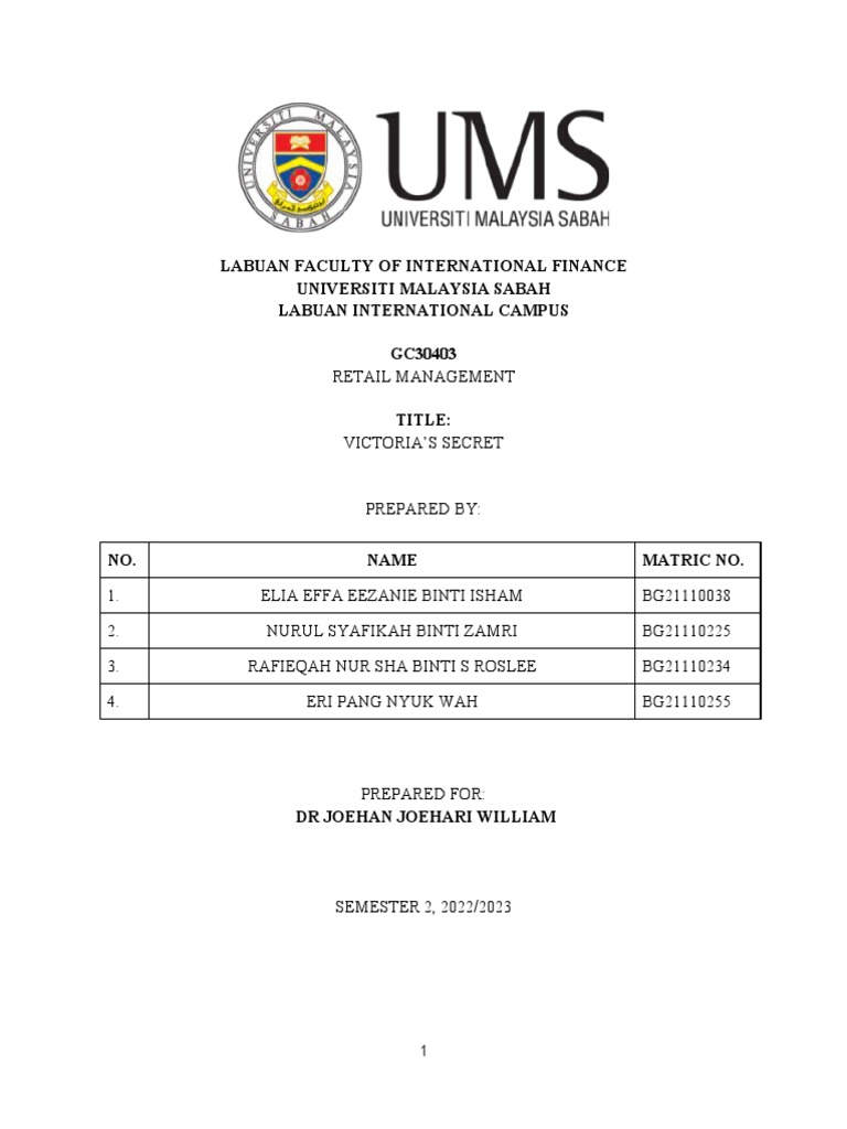 Retail Management - Group Assignment | PDF | Victoria's Secret | Brand