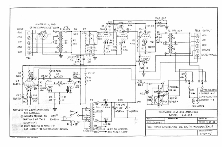 Teletronix LA-2A Manual - Schematic 2 | PDF