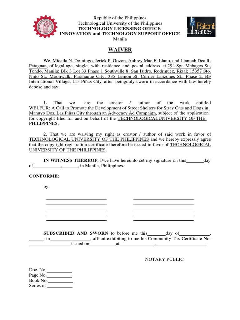 Waiver Form | PDF