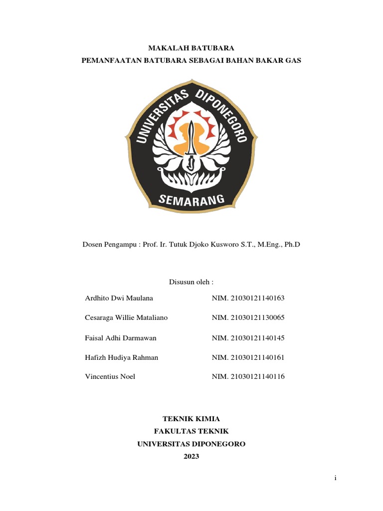 Tugas Kelompok 1 Makalah Batubara | PDF