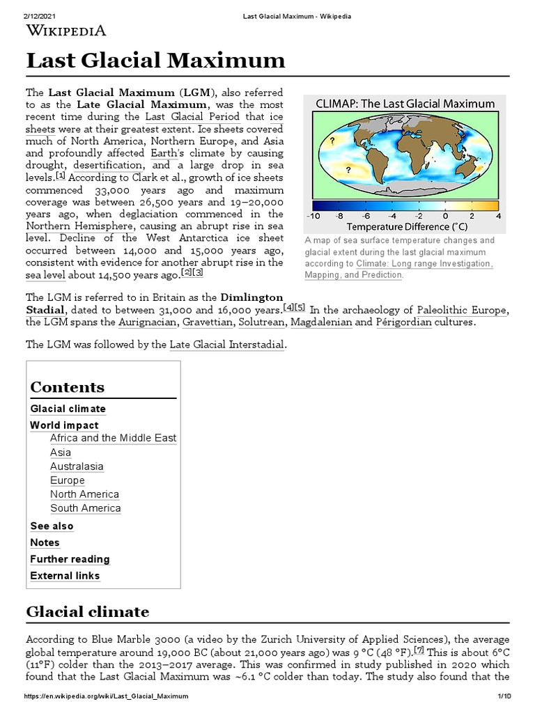 Last Glacial Maximum | PDF | Glaciology | Physical Geography