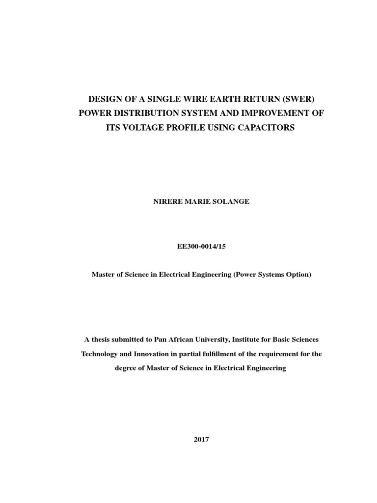 Design of Wire Earth Return | PDF | Electric Power Distribution ...