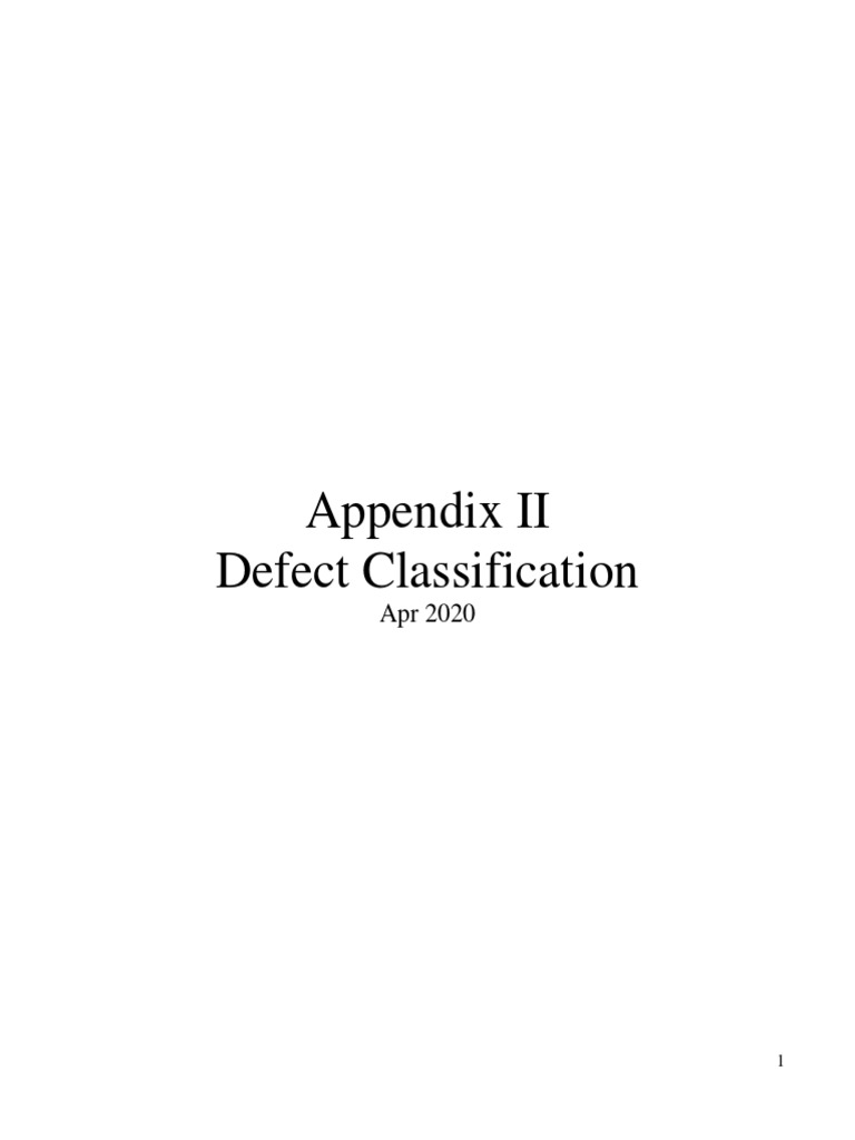 (Att#03) Appendix III - Defect Classification - 20200814 | PDF | Seam ...