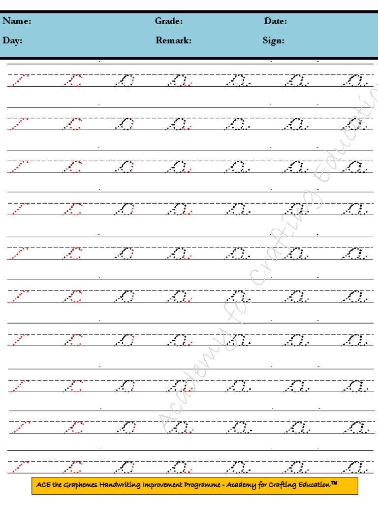 Lower-Case (A-Z) Cursive Letters - Step by Step Practice Sheets | PDF
