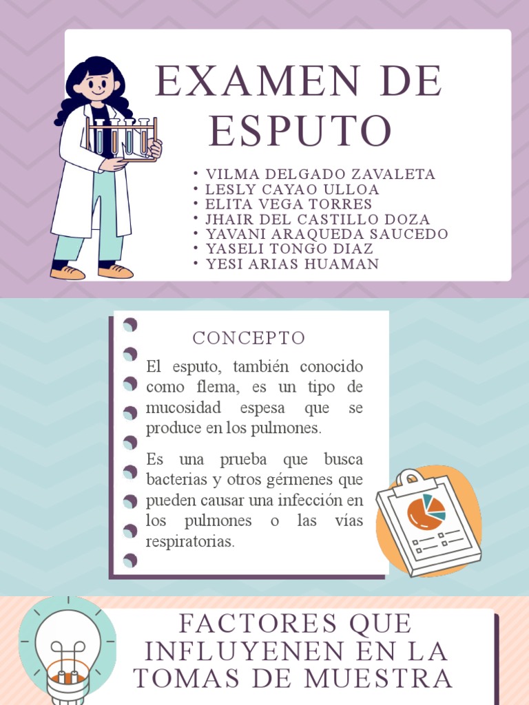 Proceso y Tipos de Examen de Esputo | PDF | Neumonía | Microbiología