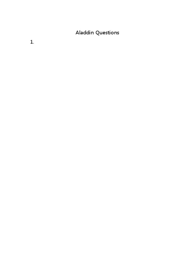 Aladdin Questions | PDF