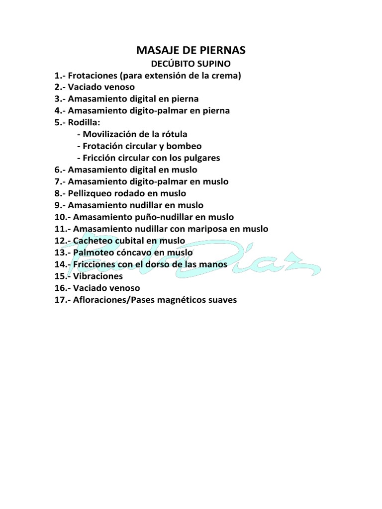 Masaje de Piernas | PDF