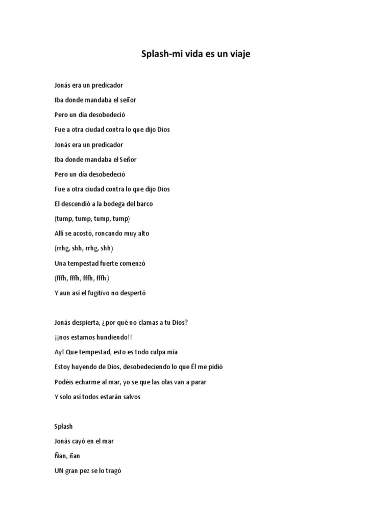 Splash Mi Vida Es Un Viaje | PDF