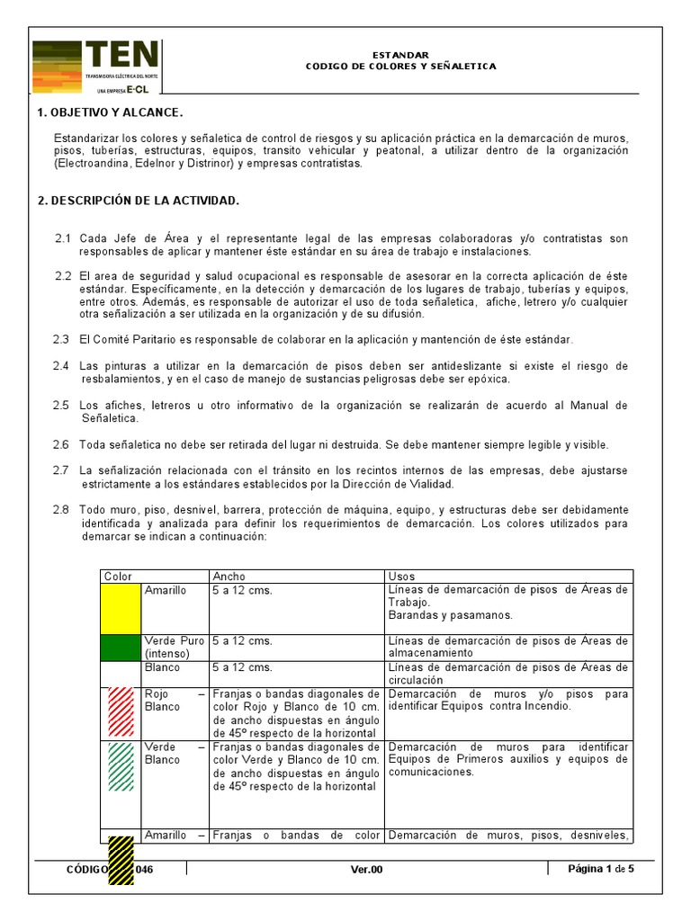 ES-46 Codigo de Colores y Señaletica | PDF | Color | Amarillo