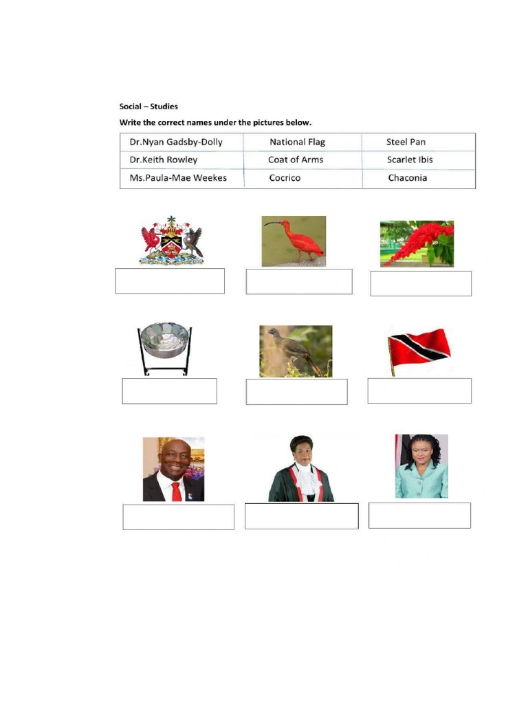 Malachi Lewis - The National Emblems of Trinidad Worksheet | PDF