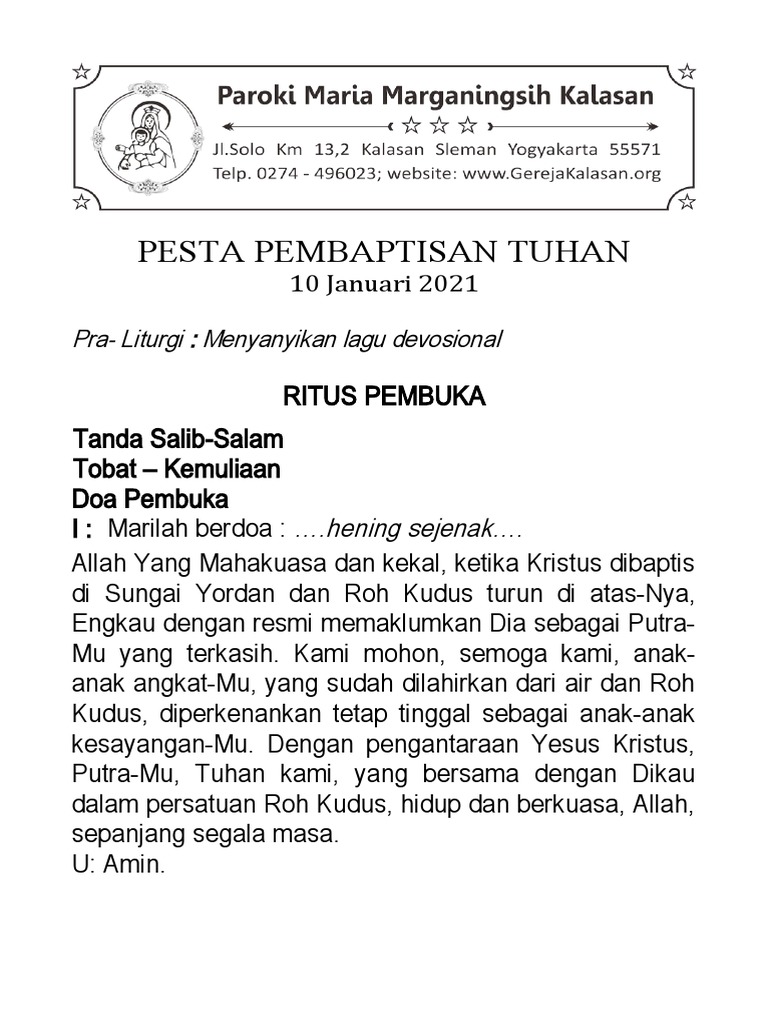 Pesta Pembaptisan Tuhan | PDF | Perjalanan | Agama & Spiritualitas