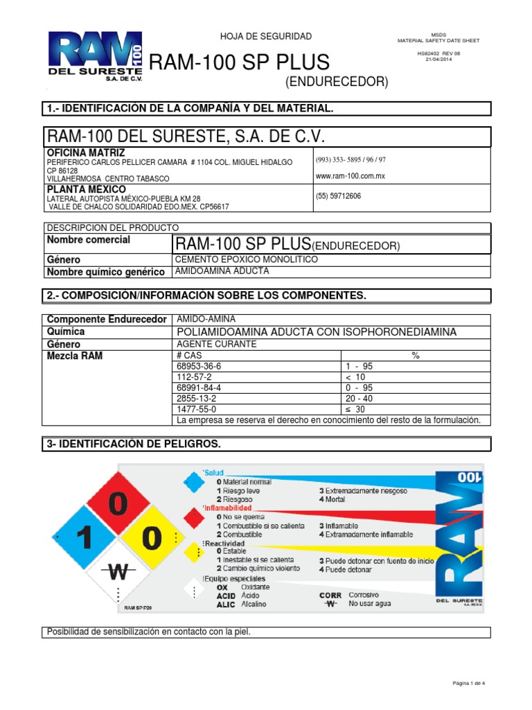 Hoja de Seguridad del Eter Alguacil | PDF | Agua | Administración de ...
