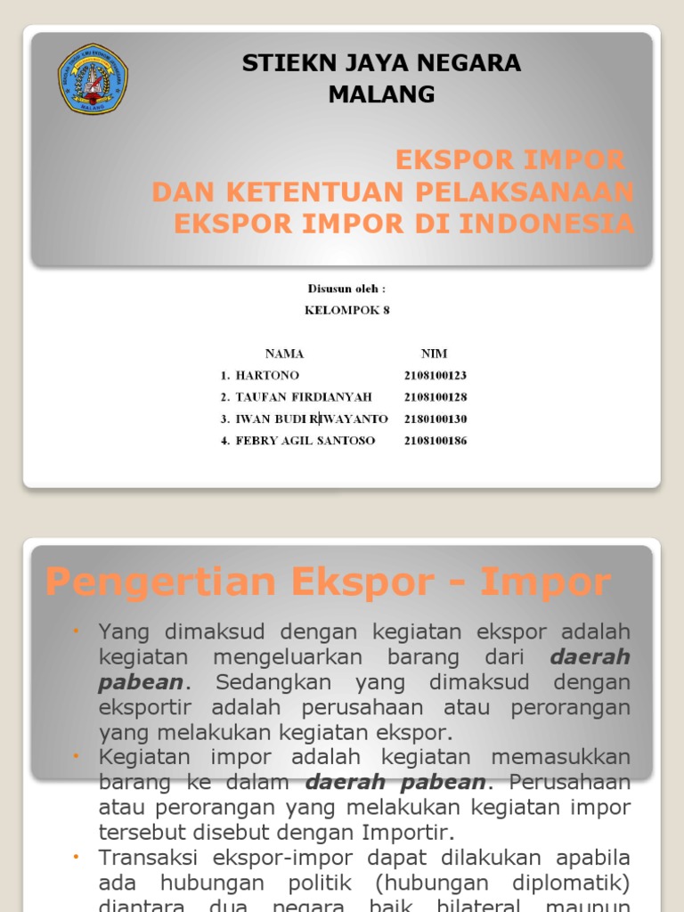 Kelompok 8 - Eksport Import | PDF